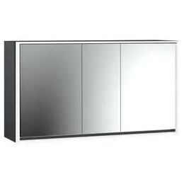 Emco loft Lichtspiegelschrank, 1600mm, 3 T&uuml;ren, Aufputzmodell, 979813322, Farbe: schwarz/spiegel