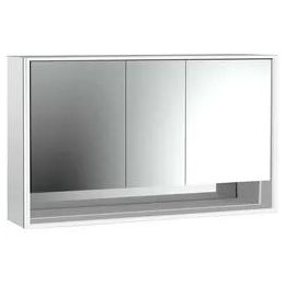 Emco loft Lichtspiegelschrank mit Unterfach, 1400mm, 3 T&uuml;ren, Aufputzmodell, 979805224, Farbe: aluminium/spiegel