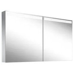 Schneider ARANGA TW Lichtspiegelschrank, 2 T&uuml;ren, 1395x120x700mm, Lichtb&auml;nder oben, 160.540.01.50, Ausf&uuml;hrung: CH-Norm/Korpus silber eloxiert