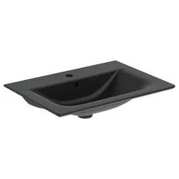 Ideal Standard Connect Air M&ouml;belwaschtisch 640mm, 1 Hahnloch, mit &Uuml;berlauf, E0289V3, Farbe: Schwarz Matt