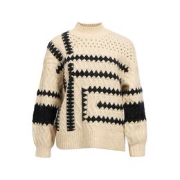 Object Pullover 'OBJPETRINE' Damen Gr&ouml;&szlig;e XS schwarz / offwhite