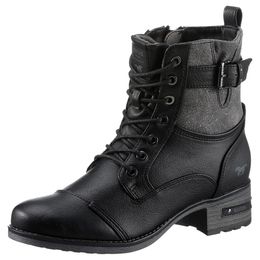 Mustang Stiefelette Damen Gr&ouml;&szlig;e 38 graumeliert / schwarz Winterschuhe