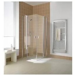 Kermi Eckeinstieg RAYA EPL 09020 - Halbteil links, RAEPL09020VPK, Farbe: Silber Hochglanz Echtglas klar Clean