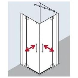 Kermi Eckeinstieg PASA XP EPR 12020 - Halbteil rechts, PXEPR120201PK, Farbe: Silber Mattglanz Echtglas klar Clean