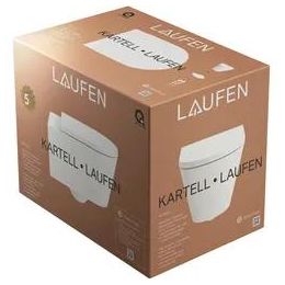 Laufen Kartell Wand-WC Set, 545x370mm, Tiefsp&uuml;ler, sp&uuml;lrandlos, inklusive WC-Sitz mit Absenkautomatik, wei&szlig;, H8663310000001