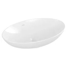 Villeroy & Boch Villeroy & Boch Loop & Friends Aufsatzwaschbecken, oval, 620x420x120mm, mit &Uuml;berlauf, ohne Hahnloch, 4A480001, Farbe: Wei&szlig;