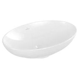 Villeroy & Boch Villeroy & Boch Loop & Friends Aufsatzwaschbecken, oval, 560x380x120mm, ohne &Uuml;berlauf, ohne Hahnloch, 4A4701R1, Farbe: Alpinwei&szlig; CeramicPlus