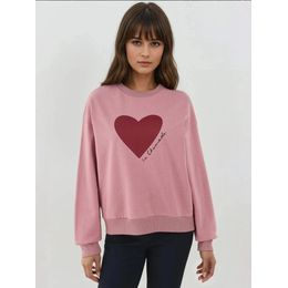 Hiccup Sweatshirt Damen Gr&ouml;&szlig;e 5XL hellpink / dunkelrot / schwarz
