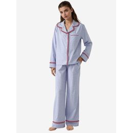 Hiccup Pyjama Damen Gr&ouml;&szlig;e M hellblau / burgunder / wei&szlig; Winterkleid