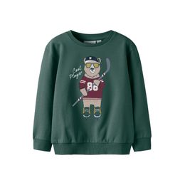 name it Sweatshirt 'NMMSaxo' Jungen Gr&ouml;&szlig;e 92 taupe / tanne / weinrot