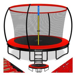 Kesser® Trampolin Gartentrampolin TÜV Rheinland GS Zertifiziert Kindertrampolin bis 150 kg Komplettset mit Sicherheitsnetz, Leiter, Randabdeckung, Seitentasche & Zubehör