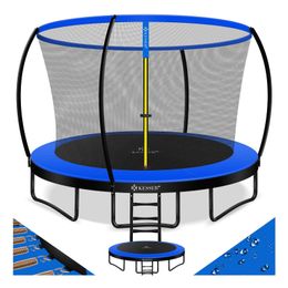 Kesser® Trampolin Gartentrampolin TÜV Rheinland GS Zertifiziert Kindertrampolin bis 150 kg Komplettset mit Sicherheitsnetz, Leiter, Randabdeckung, Seitentasche & Zubehör