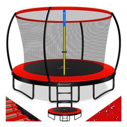 Kesser® Trampolin Gartentrampolin TÜV Rheinland GS Zertifiziert Kindertrampolin bis 150 kg Komplettset mit Sicherheitsnetz, Leiter, Randabdeckung, Seitentasche & Zubehör