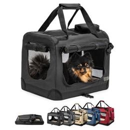 Lionto Hundetransportbox - faltbar - schwarz S