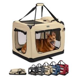 Lionto Hundetransportbox - faltbar - beige XL