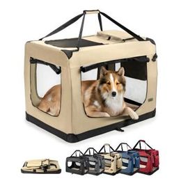 Lionto Hundetransportbox - faltbar - beige XXL