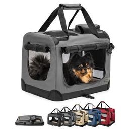 Lionto Hundetransportbox - faltbar - grau S
