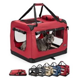 Lionto Hundetransportbox - faltbar - rot L