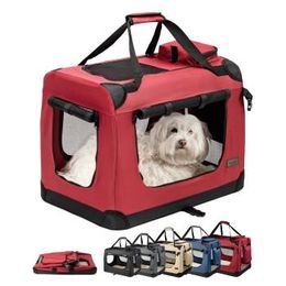 Lionto Hundetransportbox - faltbar - rot M