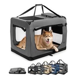 Lionto Hundetransportbox - faltbar - grau XXXL