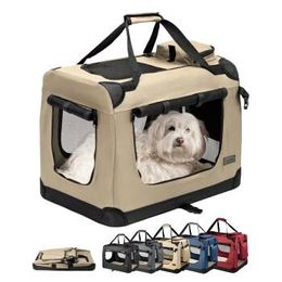 Lionto Hundetransportbox - faltbar - beige M