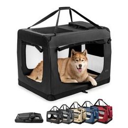Lionto Hundetransportbox - faltbar - schwarz XXXL