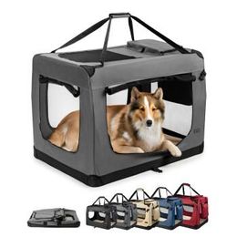 Lionto Hundetransportbox - faltbar - grau XXL