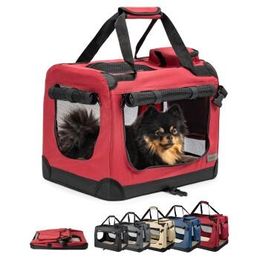 Lionto Hundetransportbox - faltbar - rot S