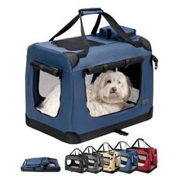 Lionto Hundetransportbox - faltbar - blau M