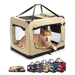 Lionto Hundetransportbox - faltbar - beige XXXL
