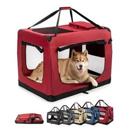 Lionto Hundetransportbox - faltbar - rot XXXL