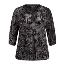 ZIZZI Bluse 'Eselma' Damen Gr&ouml;&szlig;e 9XL/10XL bronze / schwarz