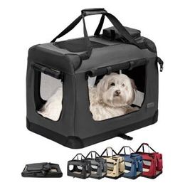 Lionto Hundetransportbox - faltbar - schwarz M