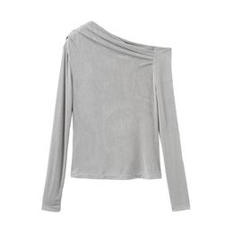 Mango Shirt 'CREPONI' Damen Gr&ouml;&szlig;e XL silbergrau