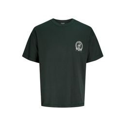 Jack & Jones Jack & Jones Junior T-Shirt 'JORARGOS' Jungen Gr&ouml;&szlig;e 152 dunkelgr&uuml;n / wei&szlig;