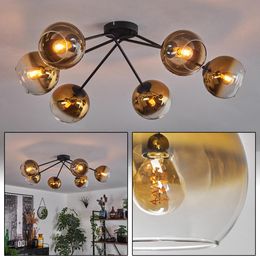 hofstein Koyoto Deckenleuchte Glas 15 cm Gold, Klar, 6-flammig