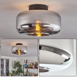 hofstein Boza Deckenleuchte Glas 28 cm Chrom, Rauchfarben, 1-flammig