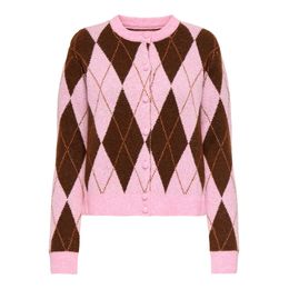 ONLY Strickjacke 'ONLAnnika' Damen Gr&ouml;&szlig;e XL braun / dunkelbraun / hellpink