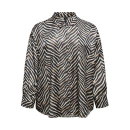 Vero Moda Curve Bluse 'VMCVINA' Damen Gr&ouml;&szlig;e 4XL braun / schwarz / wei&szlig;