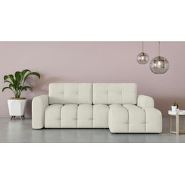 Ecksofa OTTO HOME "Manilla, wahlweise mit Bettfunktion, B/T/H 265/170/91 cm", beige (creme), B:265cm H:91cm T:170cm, 100% Polyester, Sofas, Ecksofa, L-Form mit Recamiere rechts/links bestellbar, Wellenunterfederung