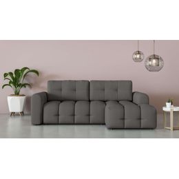 Ecksofa OTTO HOME "Manilla, wahlweise mit Bettfunktion, B/T/H 265/170/91 cm", grau (anthrazit), B:265cm H:91cm T:170cm, 100% Polyester, Sofas, Ecksofa, L-Form mit Recamiere rechts/links bestellbar, Wellenunterfederung