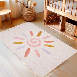 Kinderteppich Ayyildiz Teppiche "PLAY 2021", beige (creme), B:80cm H:8mm L:120cm, Polyamid, Teppiche, rutschhemmend, Motiv Sonne, Kurzflor