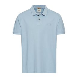 Poloshirt Camel Active, Herren, Gr. 3XL, blau (smoke blau), Web, Obermaterial: 100% Baumwolle, unifarben, regular fit hüftbedeckend, Rundhals, Shirts, mit Logo-Stickerei