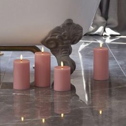 Sirius LED-Kerze Sille, pink, H&ouml;he 15 cm, Wachs, Batteriebetrieb