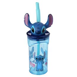 Topolino Stitch Trinkflasche mit Strohhalm