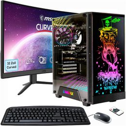 GAMEMAX PC-Komplettsystem »MegaDeal Rockstar 2509 AMD Ryzen 7 5700X RTX 4060 32GB DDR4 1TB SSD« 32 ′′ AMD Ryzen 7 32 GB RAM Windows 11 + MSI G32C4...
