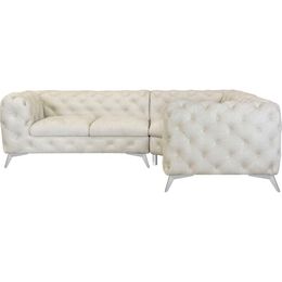 Home Affaire Chesterfield-Sofa &raquo;Ecksofa GLYNIS L-Form mit Wellenunterfederung, Ma&szlig;e B/T/H 264/204/75cm&laquo; aufw&auml;ndige Knopfheftung, moderne Chesterfield 