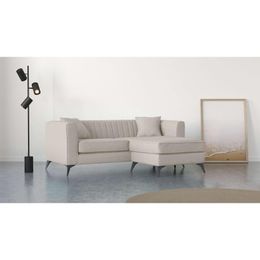 Home Affaire Ecksofa &raquo;MATTHEW L-Form ideal f&uuml;r kleine R&auml;ume, Ma&szlig;e B/T/H: 201/162/74 cm&laquo; elegantes Designsofa, feine Steppung im R&uuml;cken, incl. 