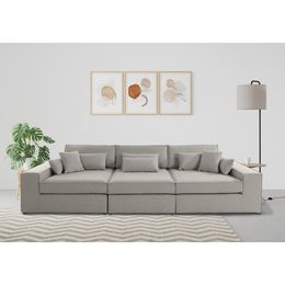 OTTO home 3-Sitzer &raquo;Enid&laquo; 3 Teile, bestehend aus Modulen, in vielen Bez&uuml;gen, auch in Breitcord beige Baumwollmix (60% Baumwolle/40% Leinen);Struktur 