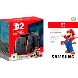 NINTENDO SWITCH Konsolen-Set »Switch 2 Mario Kart World-Set + Samsung mircoSD EXPRESS 256 GB« 256 GB schwarz Stereo-Lautsprecher: Die unabhängige...